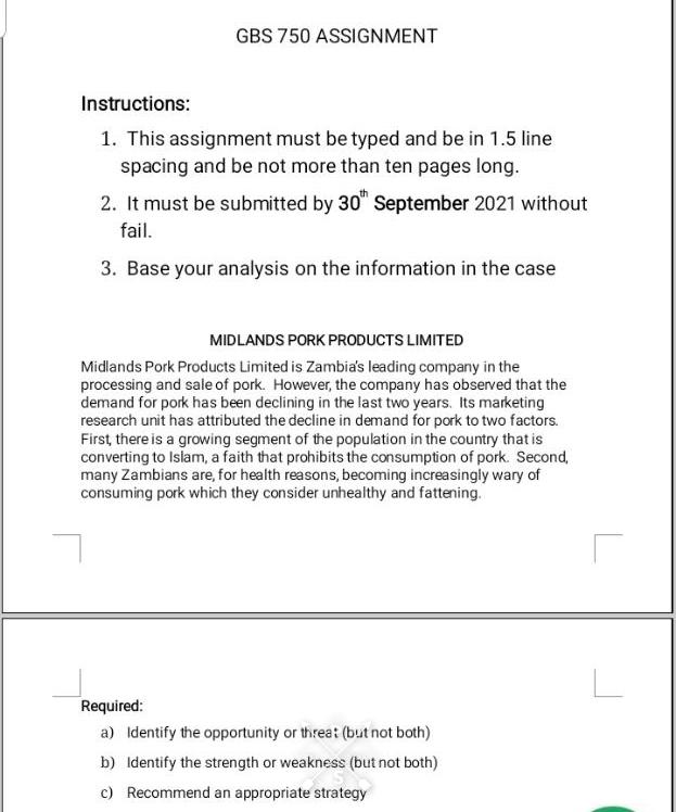 Solved GBS 750 ASSIGNMENT Instructions: 1. This assignment | Chegg.com