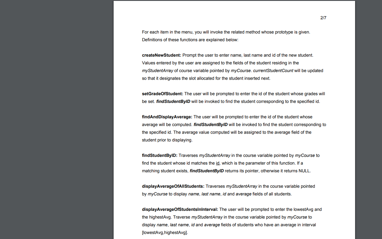 Solved ASSIGNMENT 10 Implement two structures named Student | Chegg.com