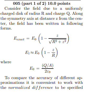 Solved 005 (part 1 of 2) 10.0 points Consider the field due | Chegg.com