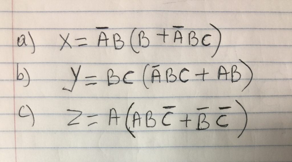 Solved HOw to enter the circuit design for these Boolean | Chegg.com