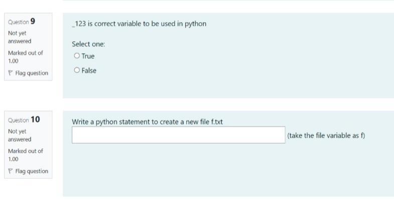 Solved 123 is correct variable to be used in python Question | Chegg.com