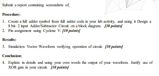 Solved Submit a report containing screenshots of, Procedure: | Chegg.com
