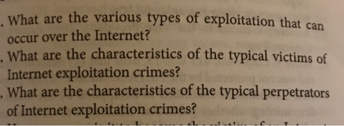 Solved What are the various types of exploitation that c | Chegg.com
