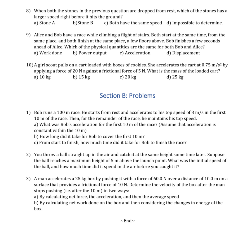Solved Section A: MCQS 1) Which velocity-time graph can be | Chegg.com