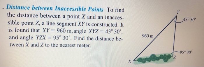 Solved To find the distance between a point X and an | Chegg.com