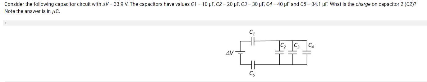 Solved Consider the following capacitor circuit with AV = | Chegg.com