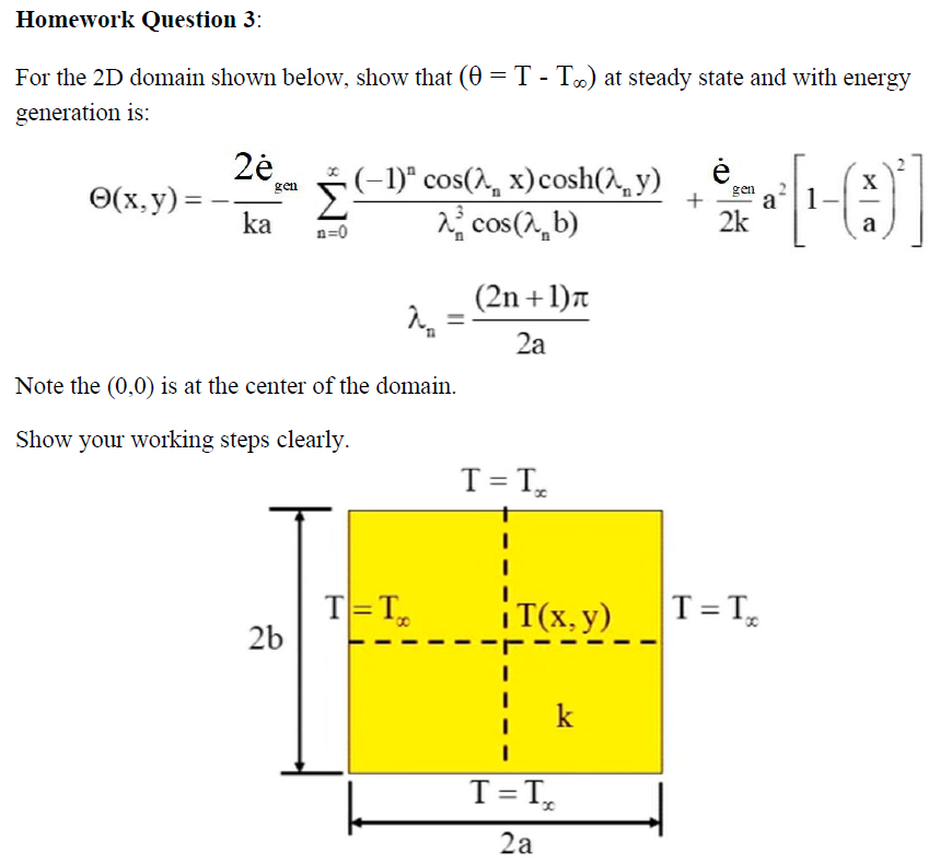Solved Homework Question 3: = For the 2D domain shown below, | Chegg.com
