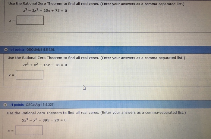 Solved Use the Rational Zero Theorem to find all real zeros. | Chegg.com