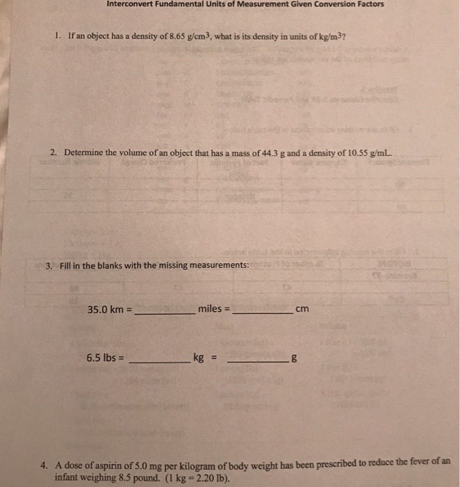 Solved Interconvert Fundamental Units of Measurement Given | Chegg.com