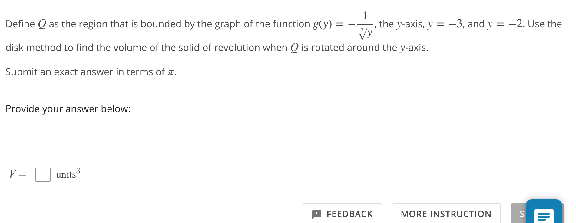 Solved Define Q as the region that is bounded by the graph | Chegg.com