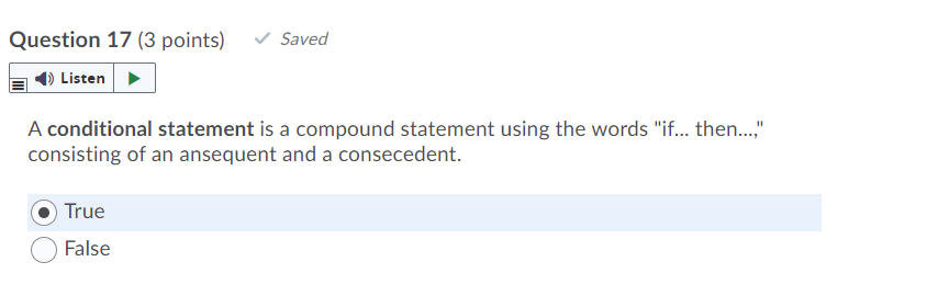 Solved A conditional statement is a compound statement using | Chegg.com