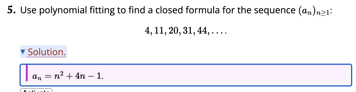 Solved Use polynomial fitting to find a closed formula for | Chegg.com