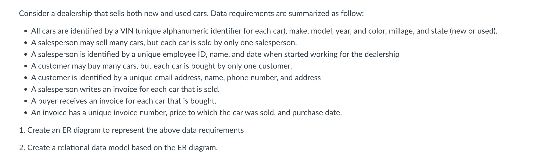 Solved Consider a dealership that sells both new and used | Chegg.com