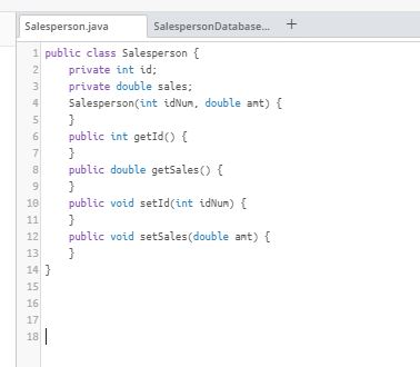 Solved Instructions In Chapter 8, you created a Salesperson | Chegg.com