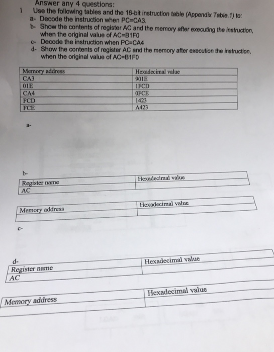 Solved Änswer any 4 questions: 1 Use the following tables | Chegg.com