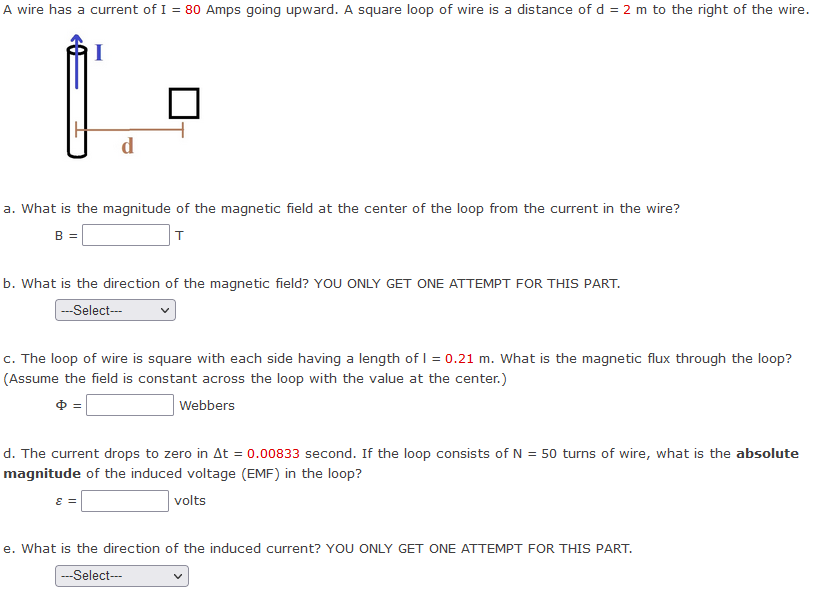 Solved A wire has a current of I=80Amps going upward. A | Chegg.com