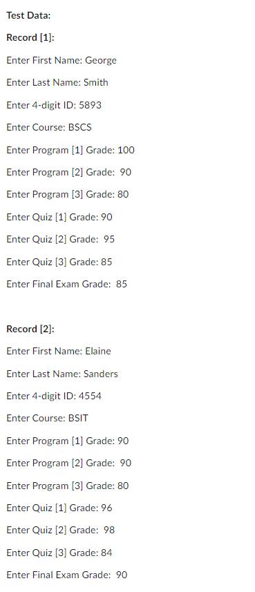 Solved Using Structure, design a program that prepares a | Chegg.com