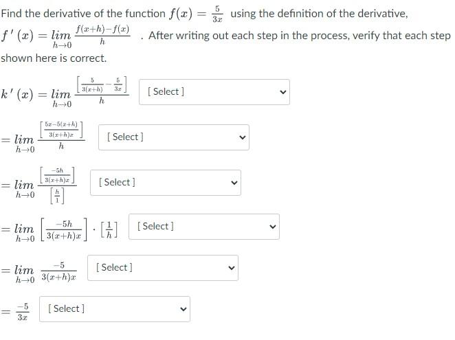 Solved Find the derivative of the function f(x)=3x5 using | Chegg.com
