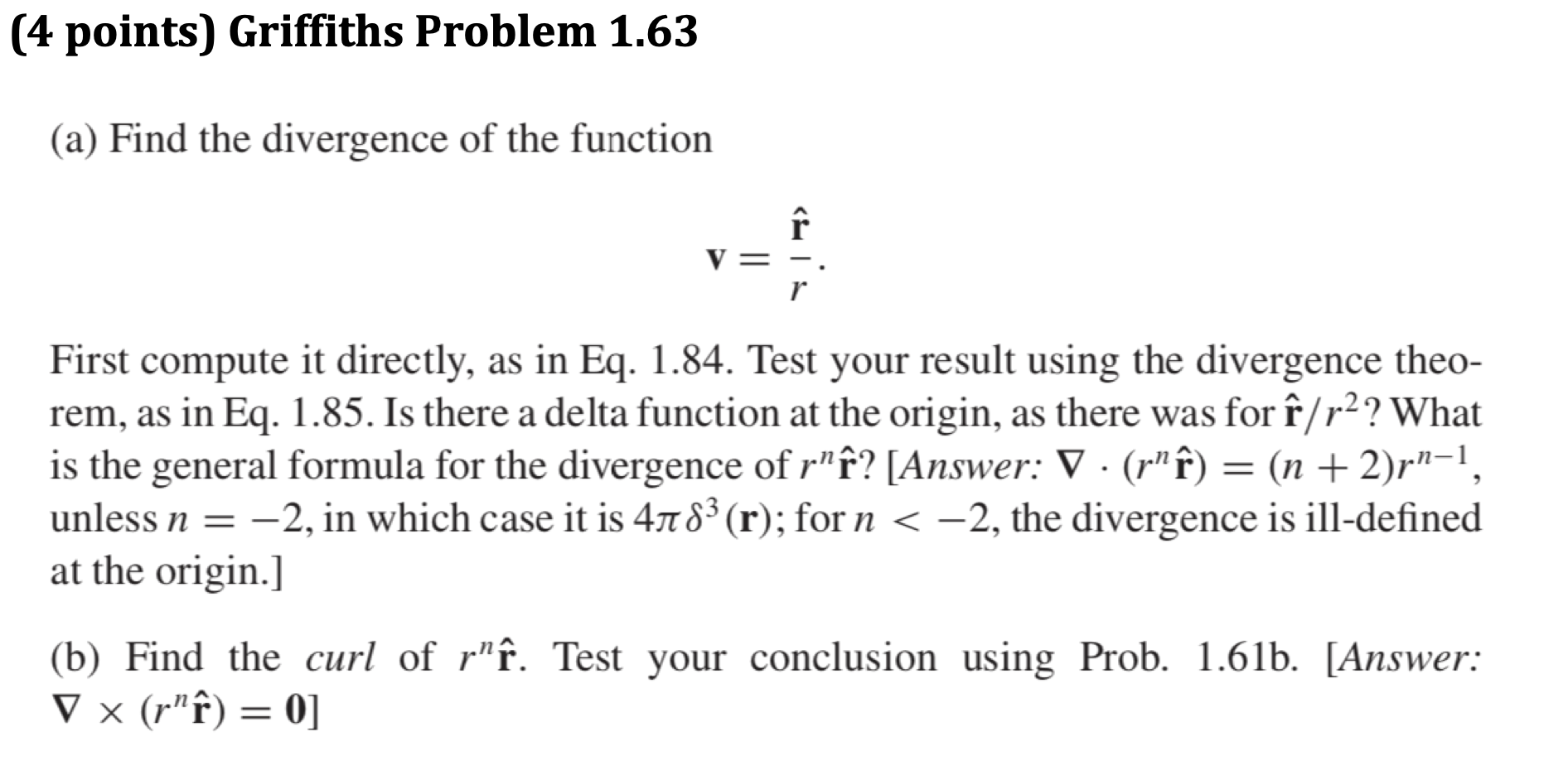 4 Points Griffiths Problem 1 63 A Find The