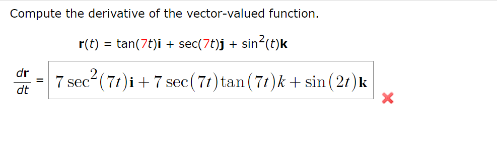 Solved Compute the derivative of the vector-valued function. | Chegg.com