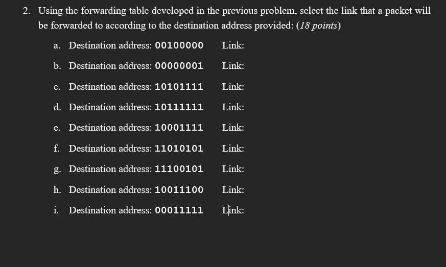 Solved 1 Consider A Datagram Network Using 8 Bit Host 