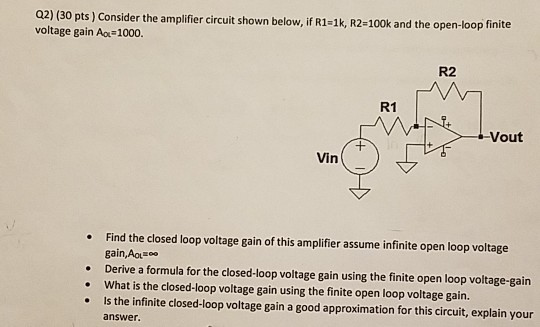Solved Q2 30 Pts Consider The Amplifier Circuit Shown