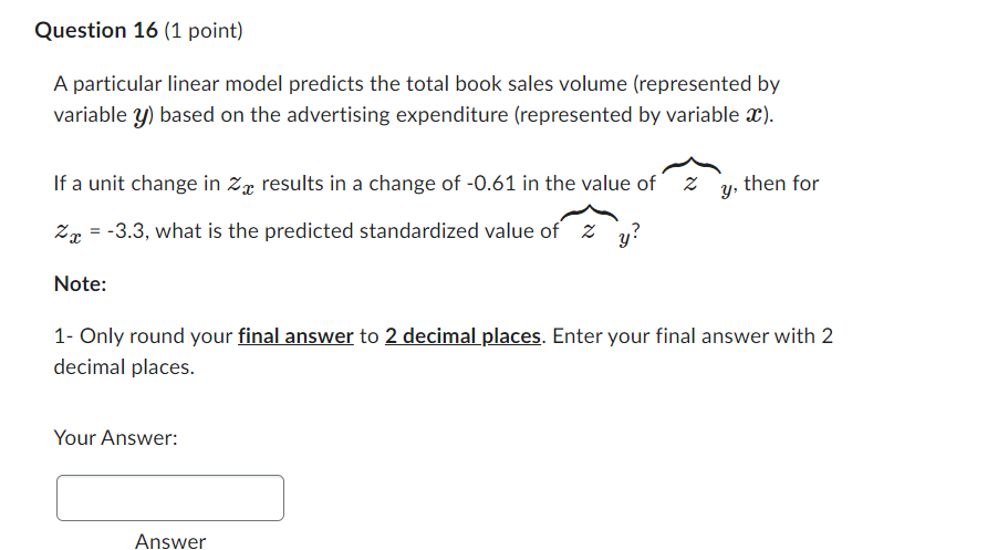 Solved A particular linear model predicts the total book | Chegg.com