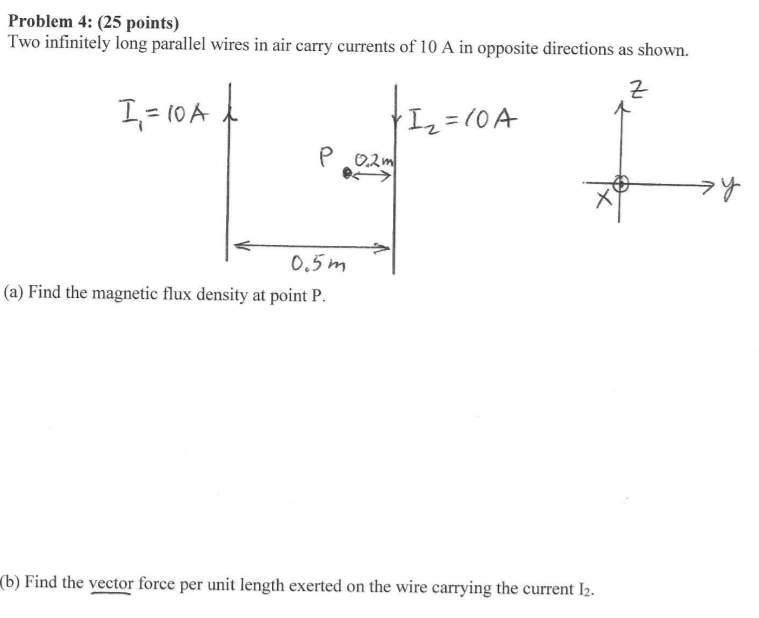 Solved Problem 4: (25 points) Two infinitely long parallel | Chegg.com