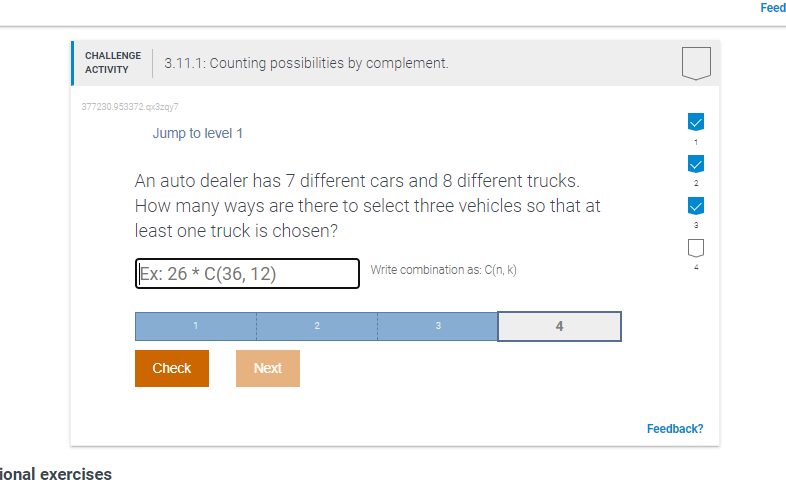 Solved Feed CHALLENGE ACTIVITY 3.11.1: Counting | Chegg.com