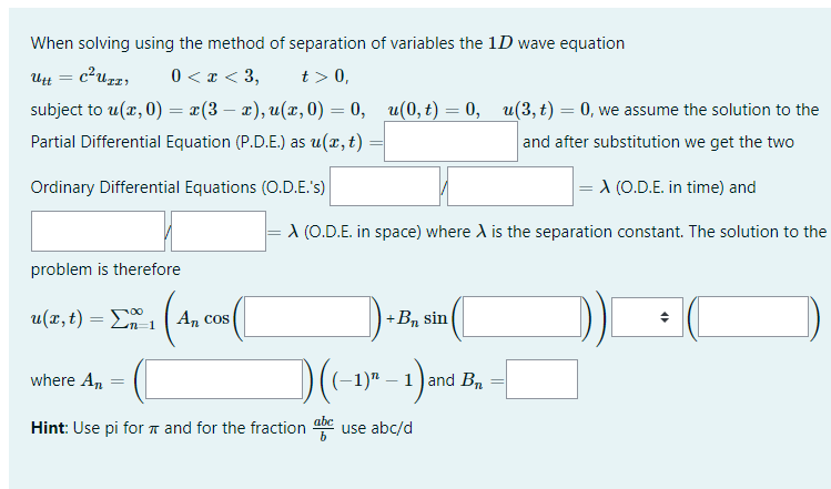 Solved When solving using the method of separation of | Chegg.com