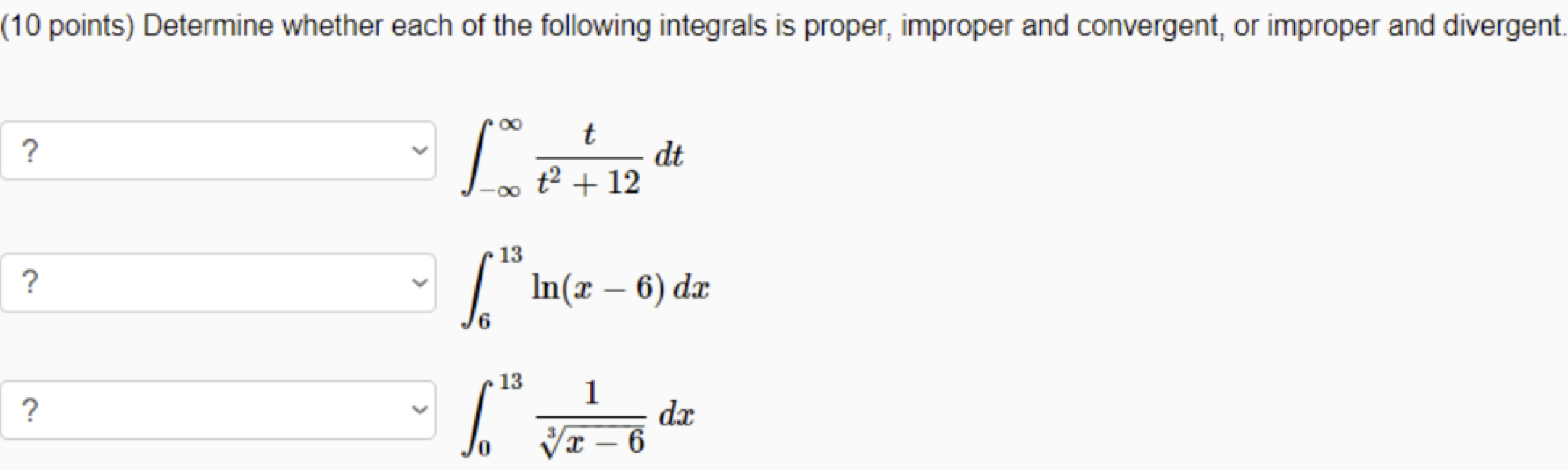 Solved (10 points) Determine whether each of the following | Chegg.com