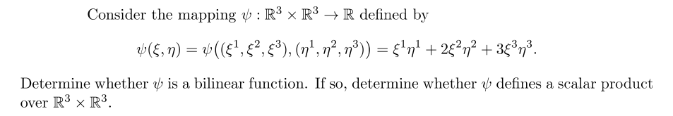 Solved Consider the mapping 0 : R3 x R3 → R defined by = | Chegg.com