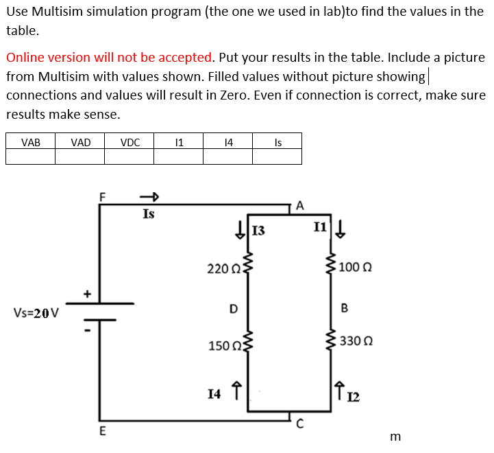 Solved Use Multisim simulation program (the one we used in | Chegg.com
