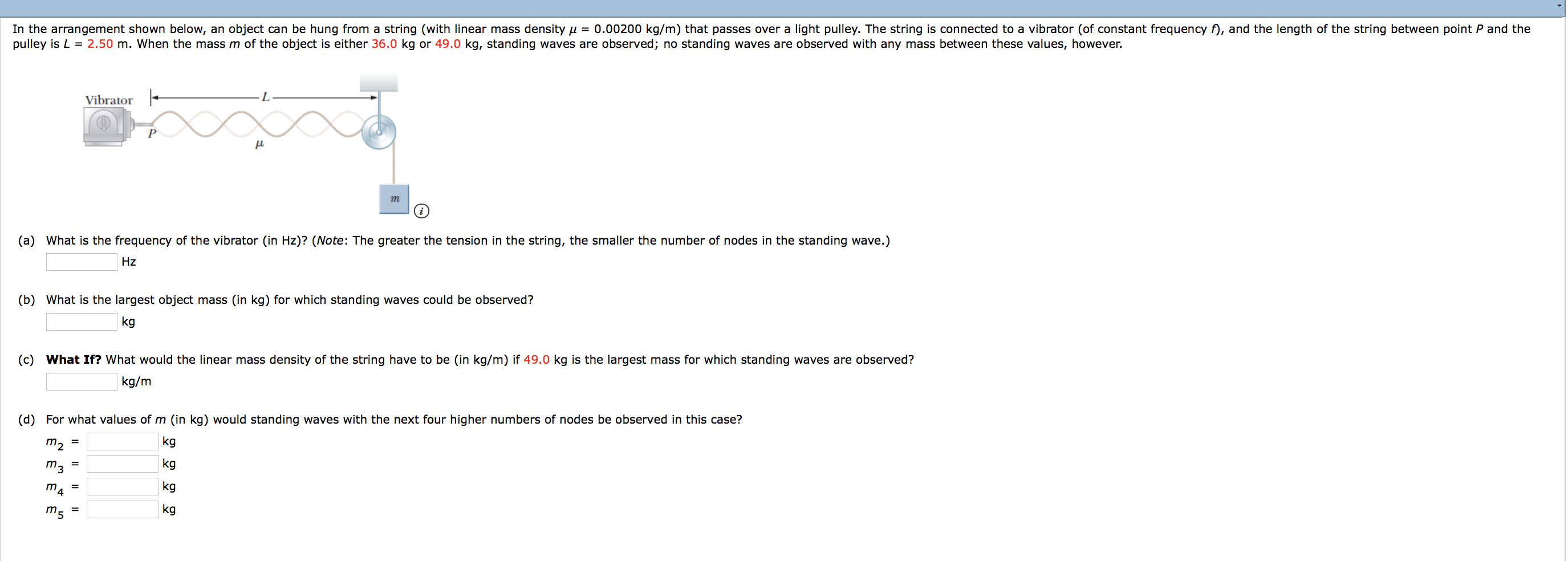 Solved In the arrangement shown below, an object can be hung | Chegg.com
