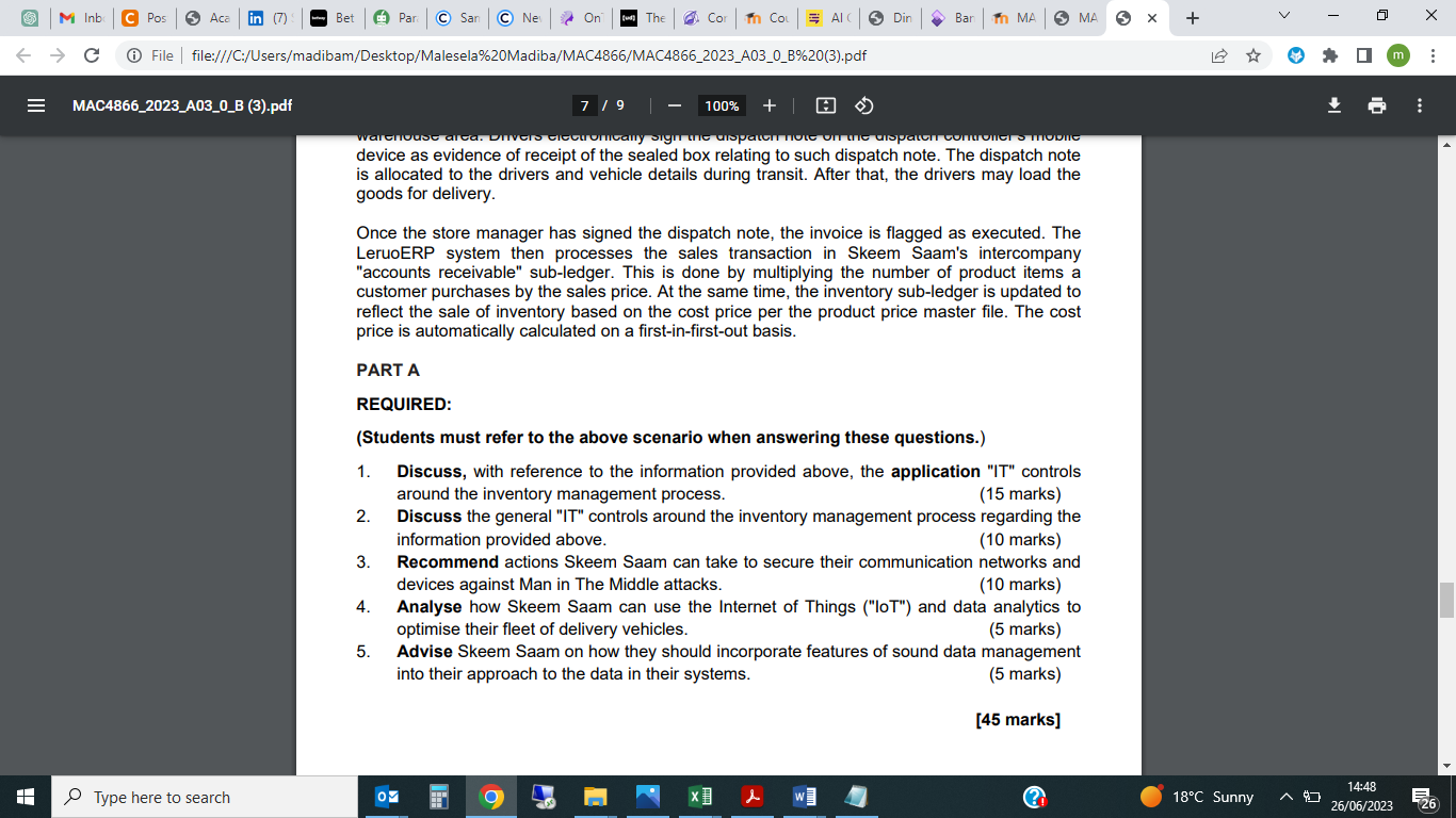 Solved device as evidence of receipt of the sealed box | Chegg.com