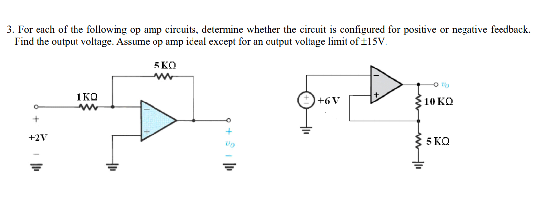 Solved 3. For each of the following op amp circuits, | Chegg.com