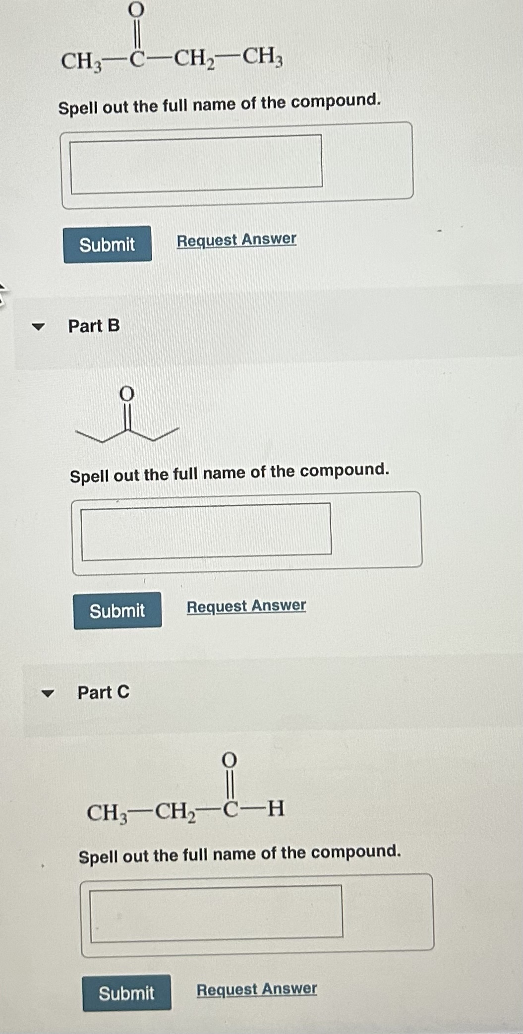 Solved Spell out the full name of the compound. Part B Spell | Chegg.com