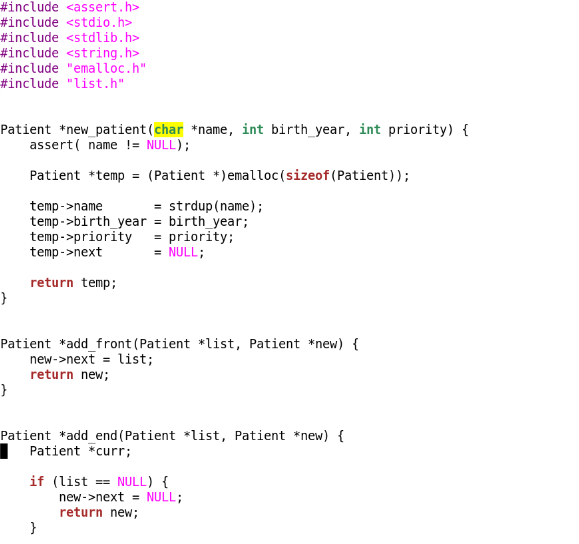 Solved I am writing a C program that uses a linked list to | Chegg.com