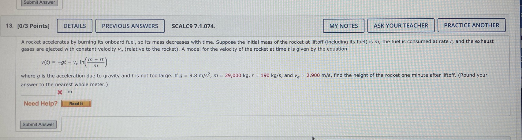 Solved gases are ejected with constant velocity ve (relative | Chegg.com