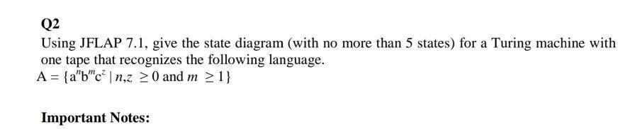Solved Q2 Using JFLAP 7.1, give the state diagram (with no | Chegg.com