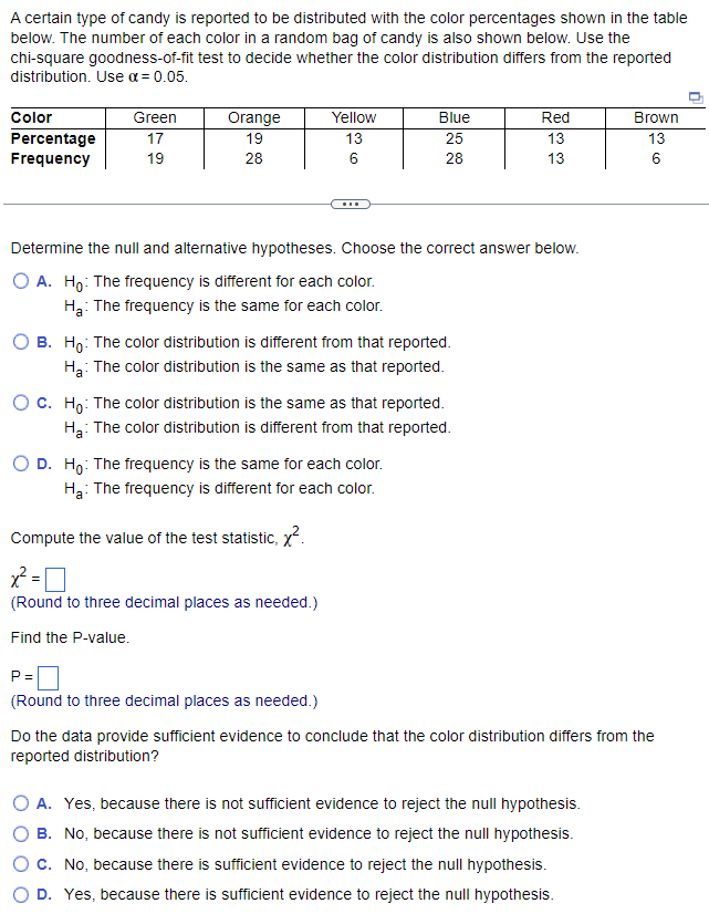 Solved A certain type of candy is reported to be distributed | Chegg.com