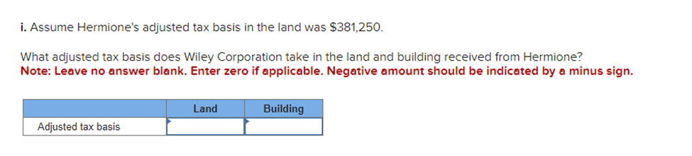 Solved e. What adjusted tax basis does Wiley Corporation | Chegg.com