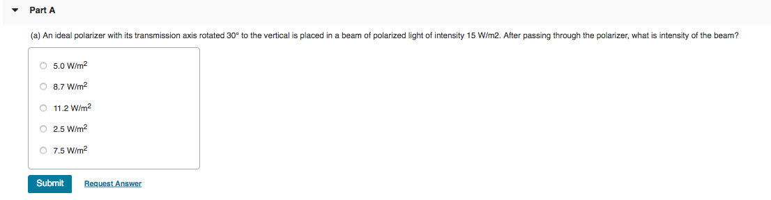 Solved Part A (a) An ideal polarizer with its transmission | Chegg.com
