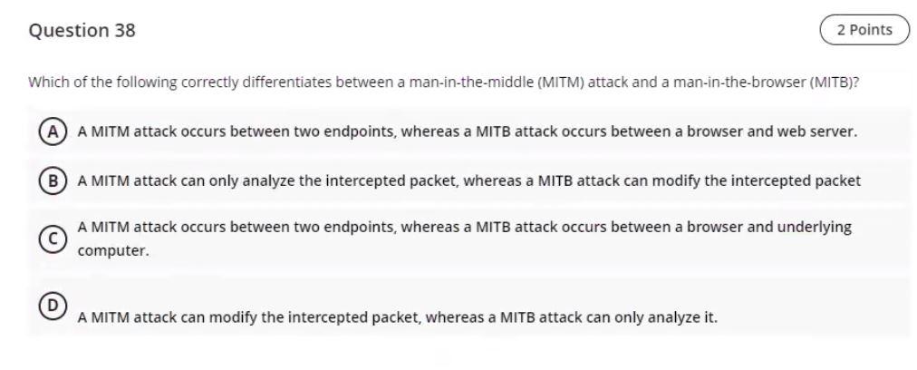 Solved Question 38 Which of the following correctly | Chegg.com