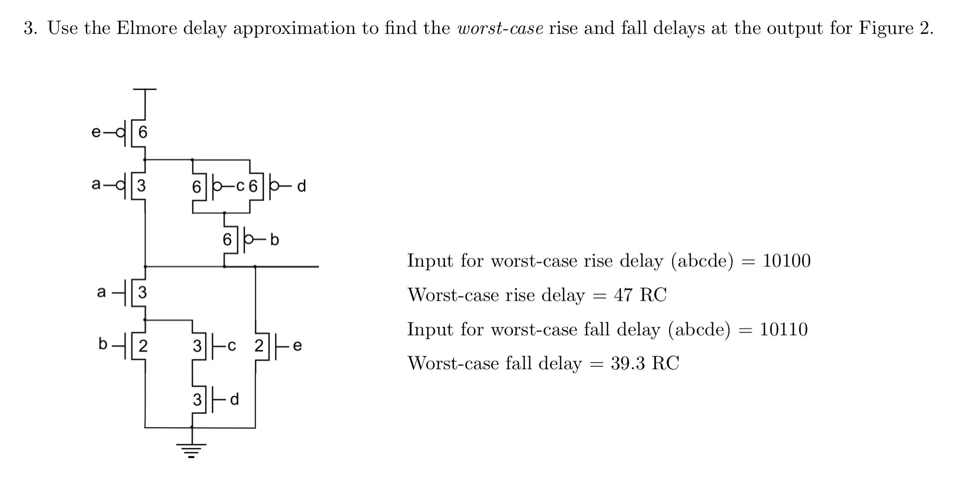 3. Use the Elmore delay approximation to find the | Chegg.com