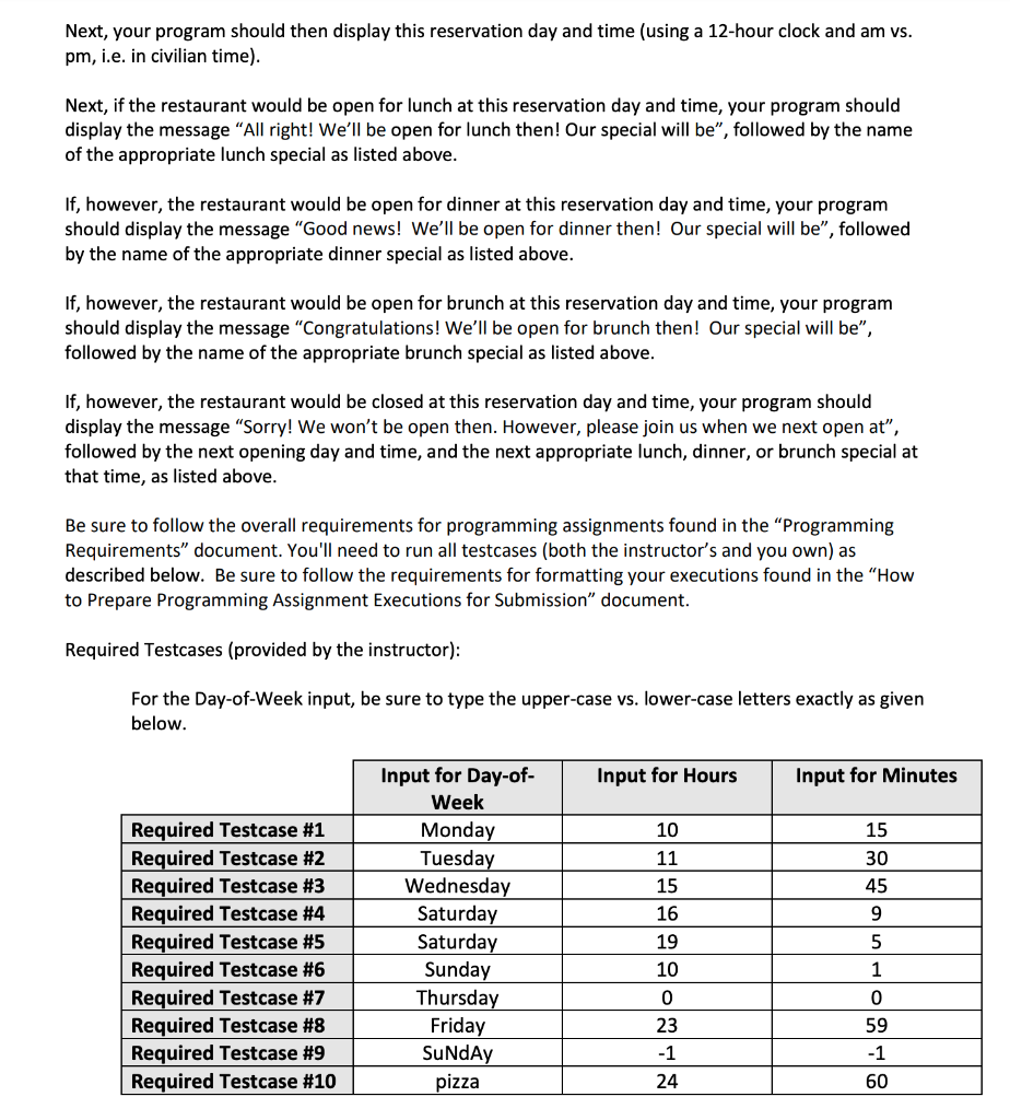 Solved Programming Assignment #3 A new place to eat, | Chegg.com