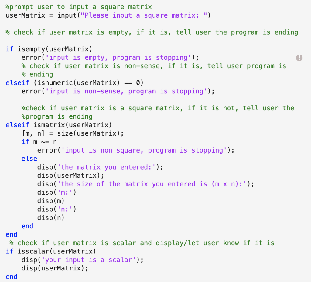 Solved I am trying to disallow the user from entering a | Chegg.com
