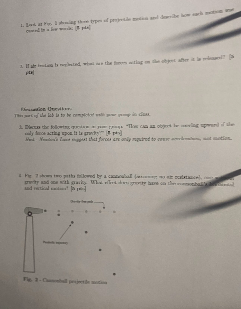 Solved 2 Projectile Motion Introduction In Projectile
