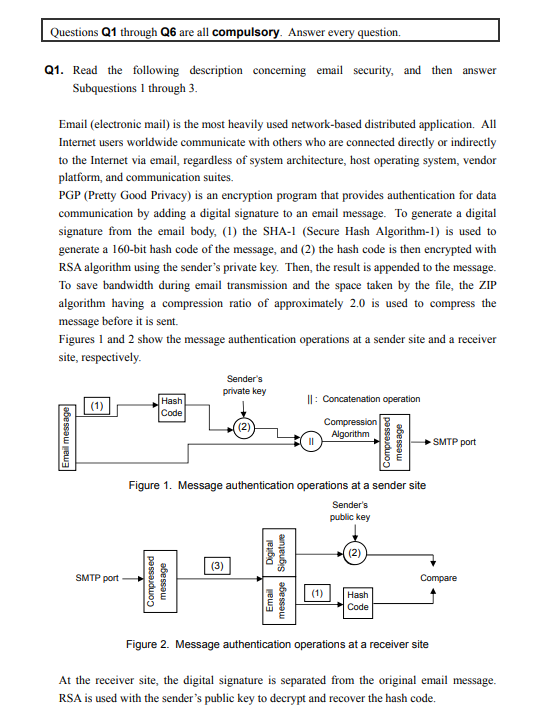 Solved Questions Q1 through Q6 are all compulsory. Answer | Chegg.com