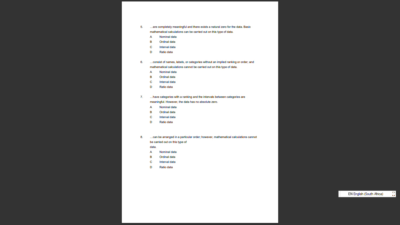 Solved Choose the most correct alternative for each of the | Chegg.com